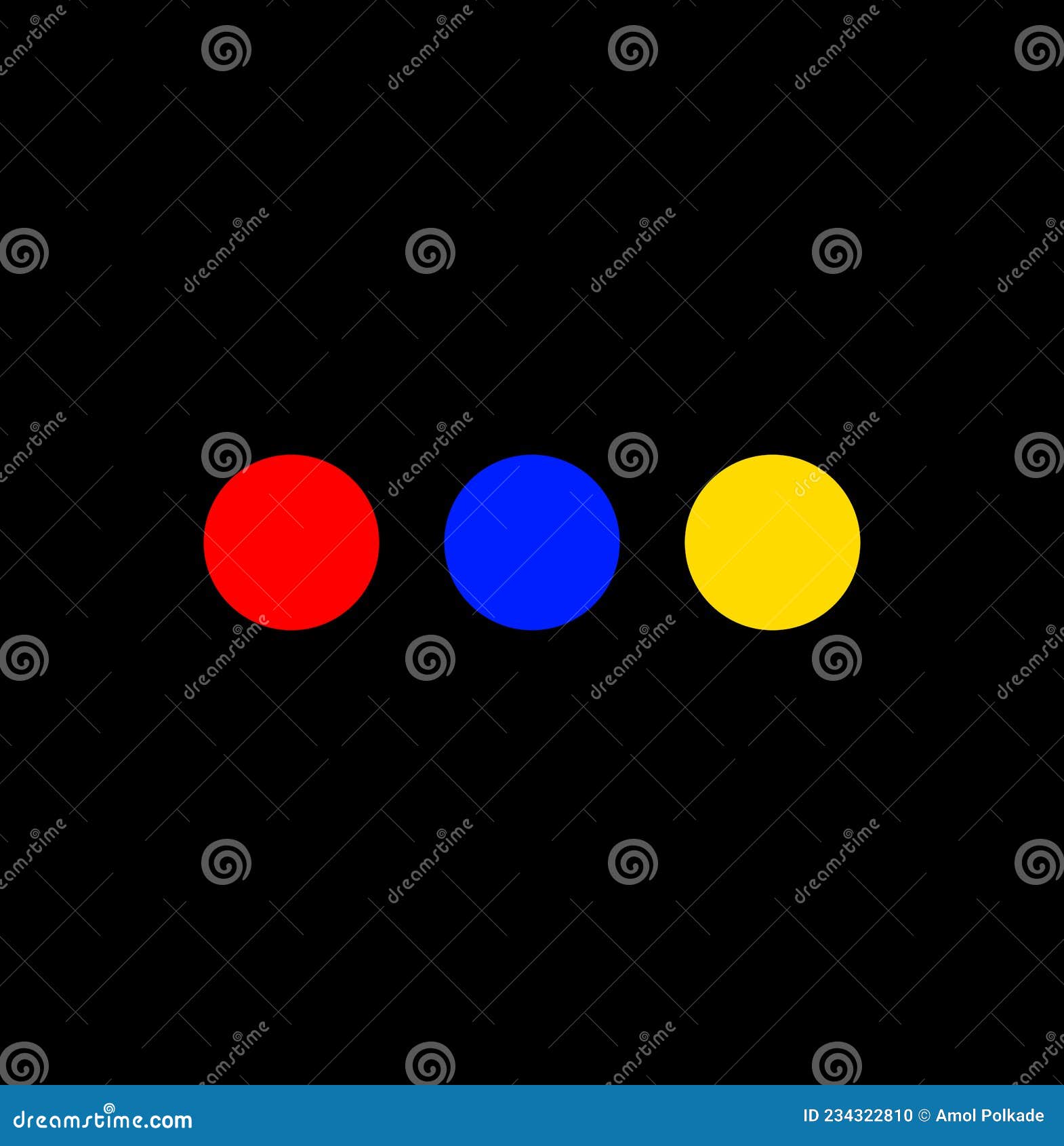 Three Primary Colours Dots on Black Background Stock Vector ...