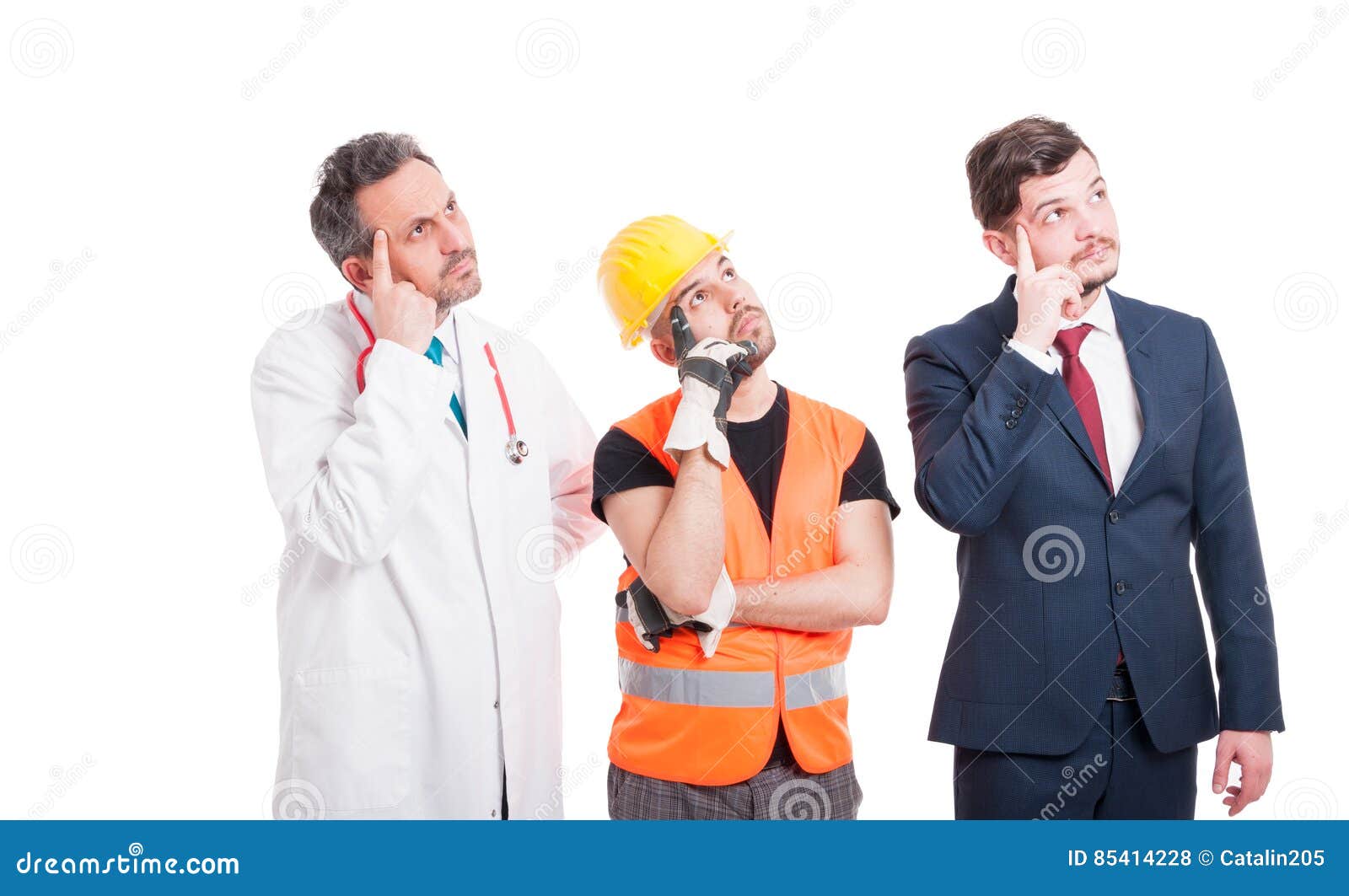 Three Professional Men Searching for Ideas Stock Photo - Image of ...
