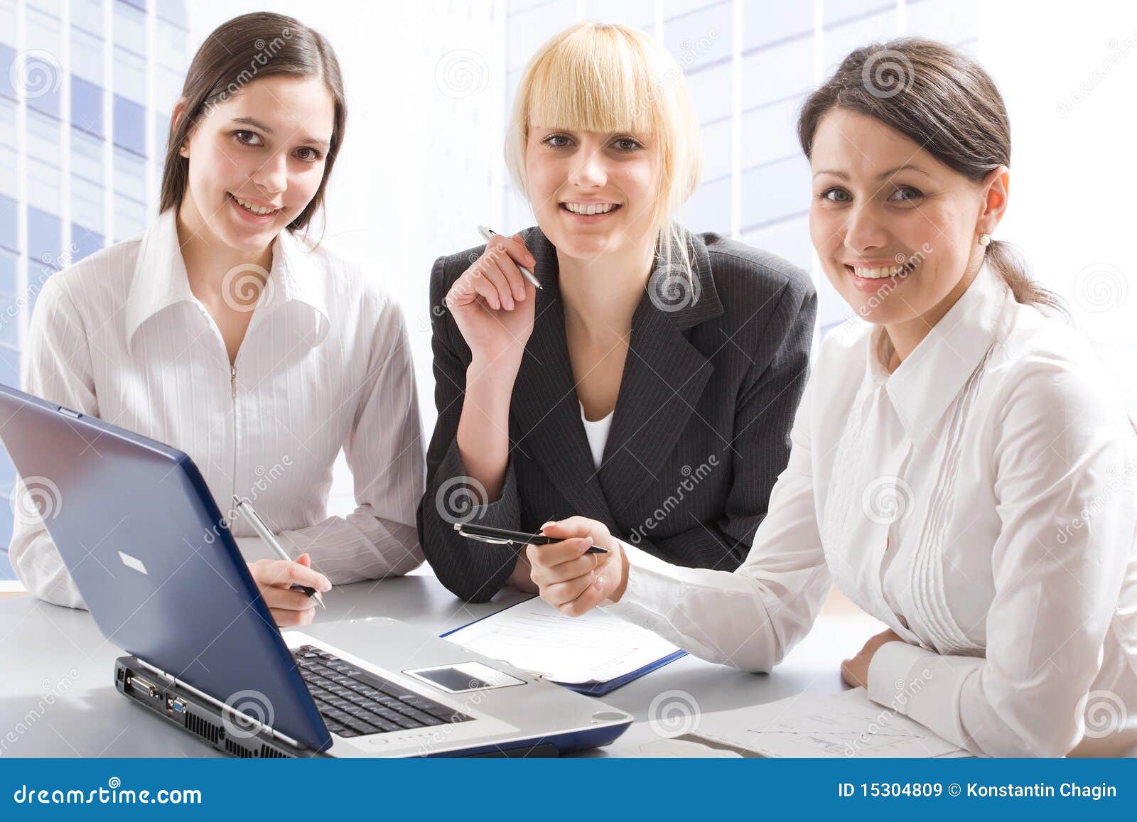 Three professionals stock image. Image of office, female - 15304809