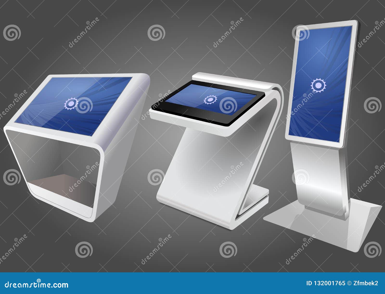 Three Promotional Interactive Information Kiosk, Advertising Display ... Three Promotional Interactive Information Kiosk, Advertising Display ...
