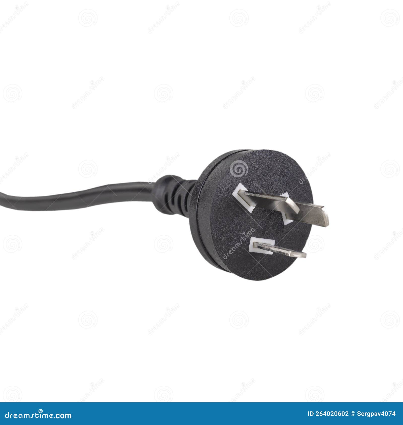 Three-prong Electrical Plug with Flat Pins Stock Photo - Image of ...