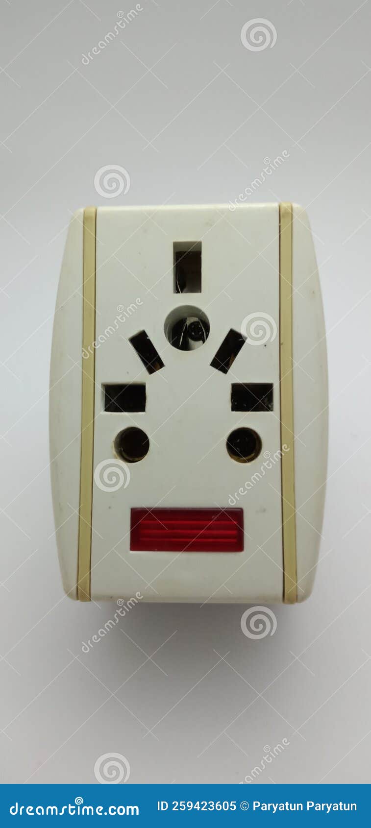 Three-prong Socket Adapter With Grounding On A Dark Background Royalty ...