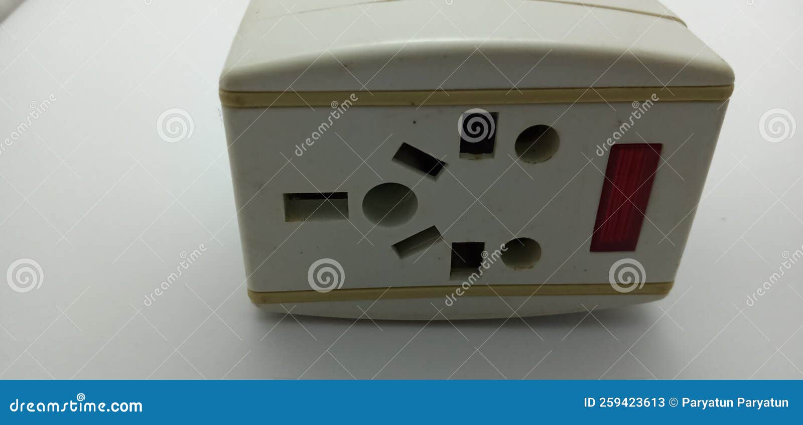 Three-prong Socket Adapter With Grounding On A Dark Background Royalty ...