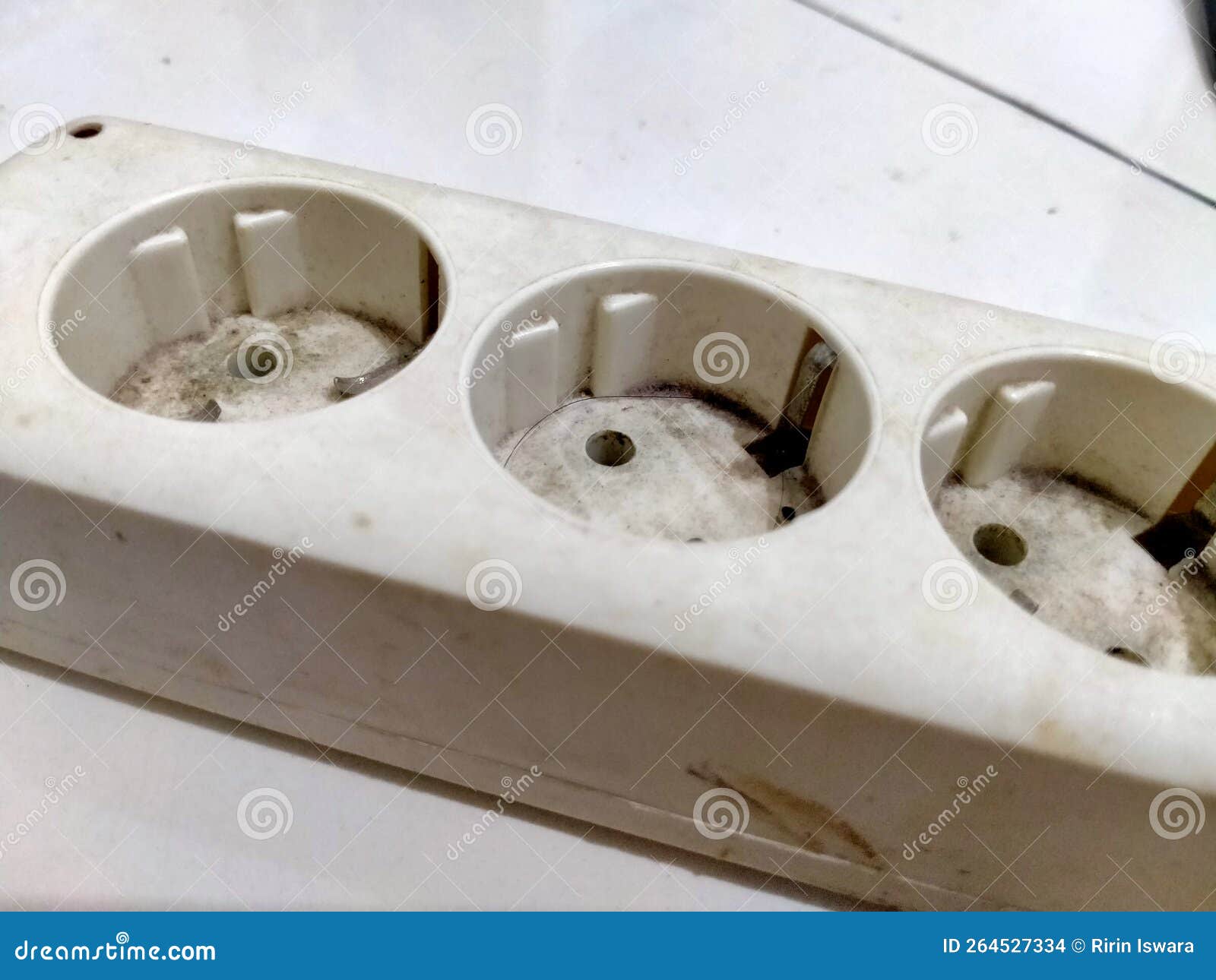 Three-prong Socket Adapter With Grounding On A Dark Background Royalty ...