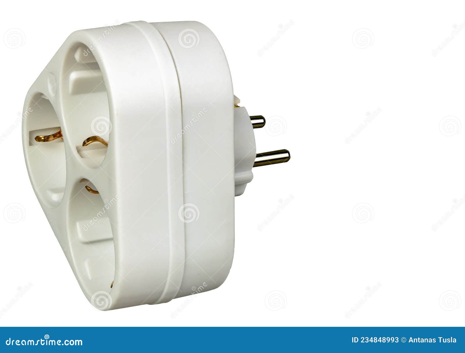 Three-prong Socket Adapter with Earthing Stock Image - Image of triple ...