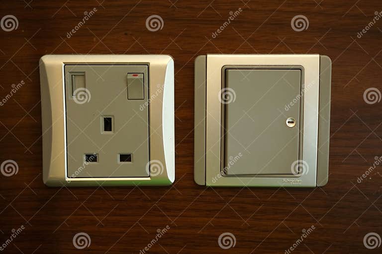 Three-pronged Power Plug and Switch Stock Image - Image of equipment ...
