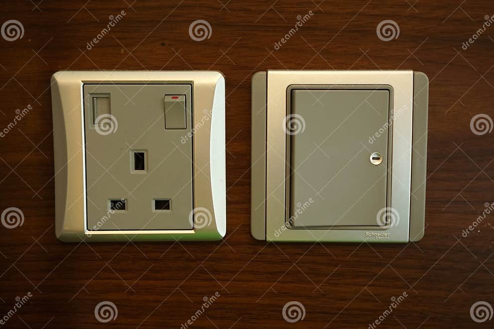 Three-pronged Power Plug and Switch Stock Image - Image of equipment ...