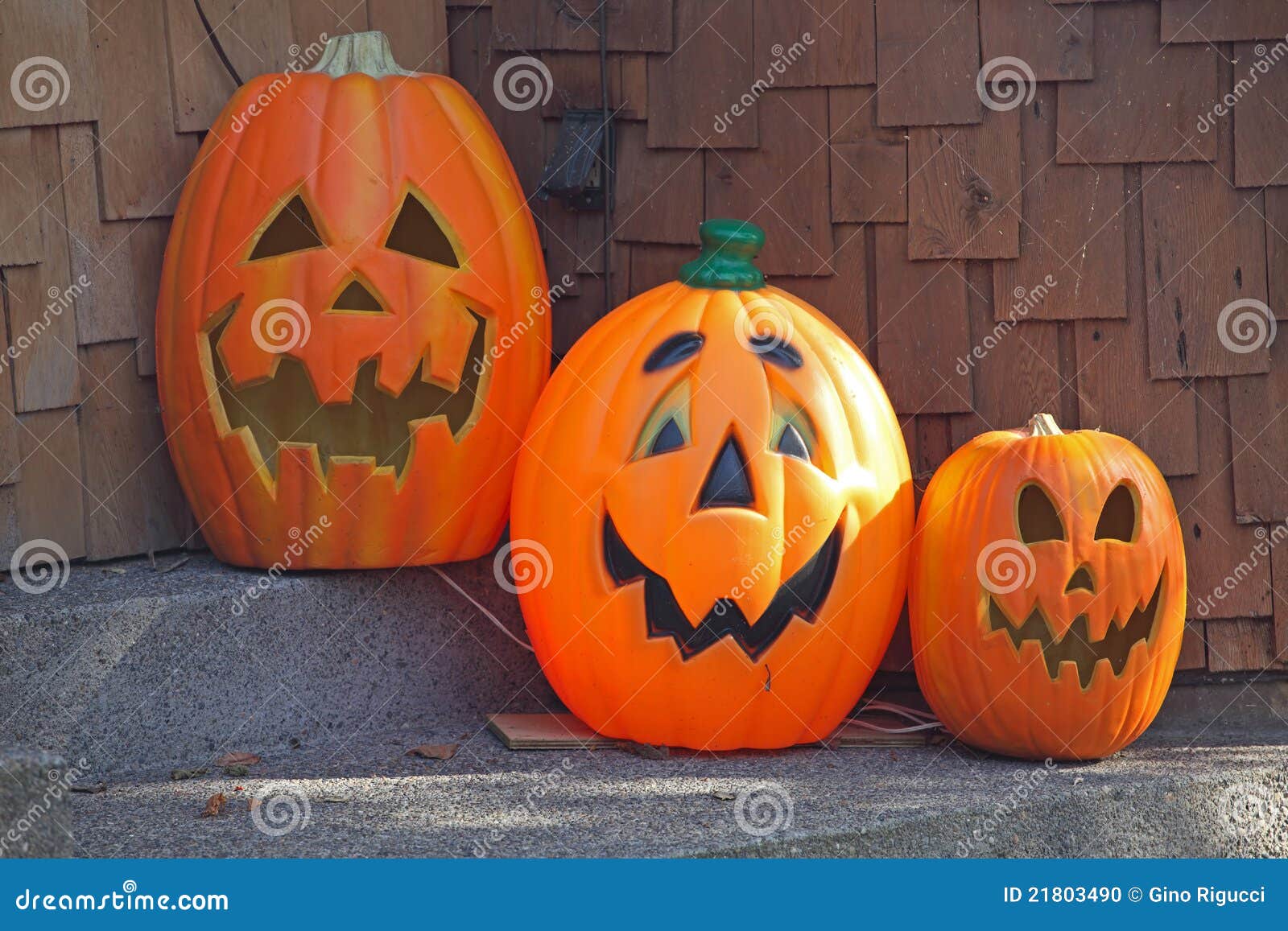 Three pumpkins. stock photo. Image of faces, halloween - 21803490