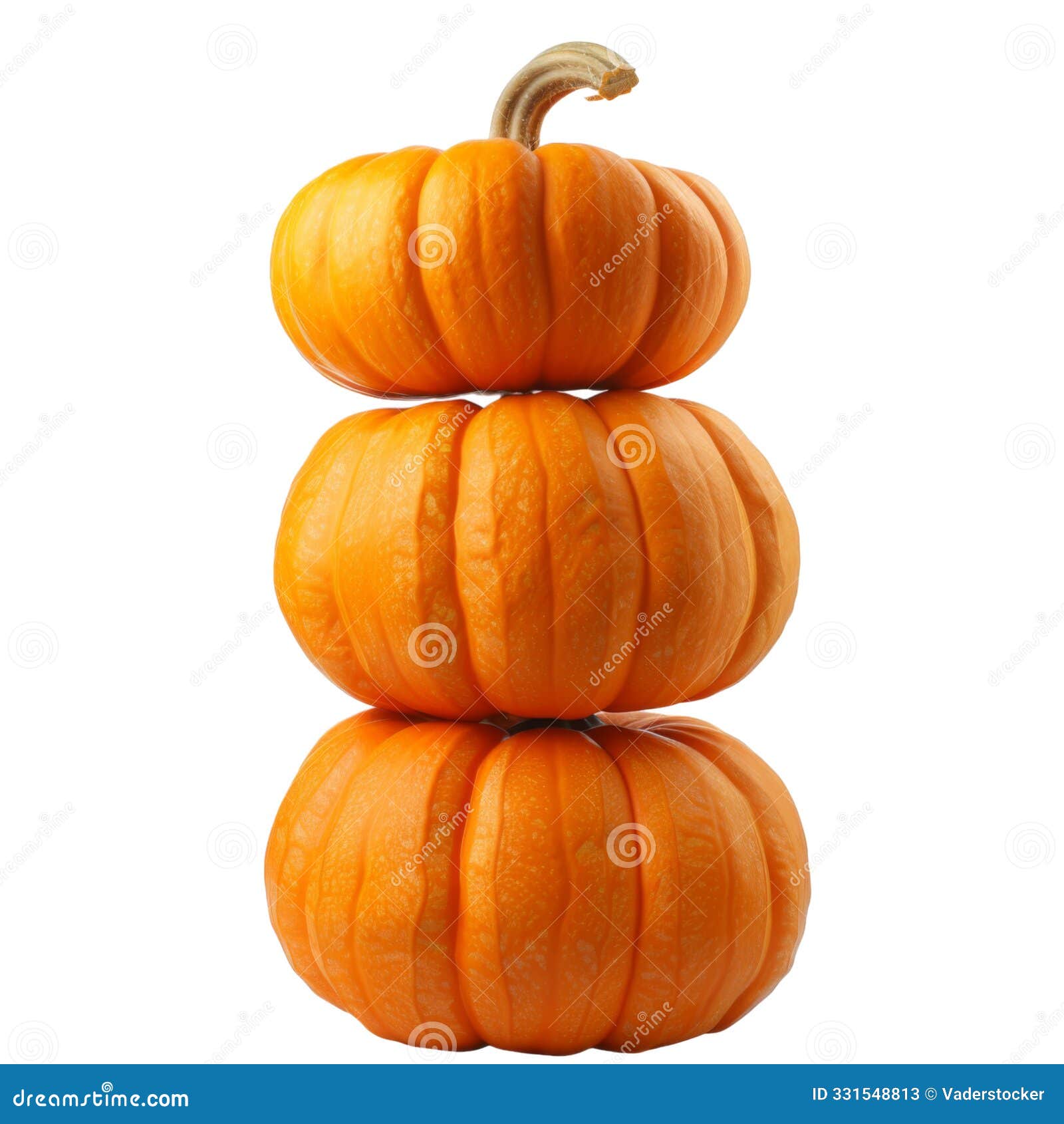 Three Pumpkins Stacked on Top of Each Other Stock Illustration ...