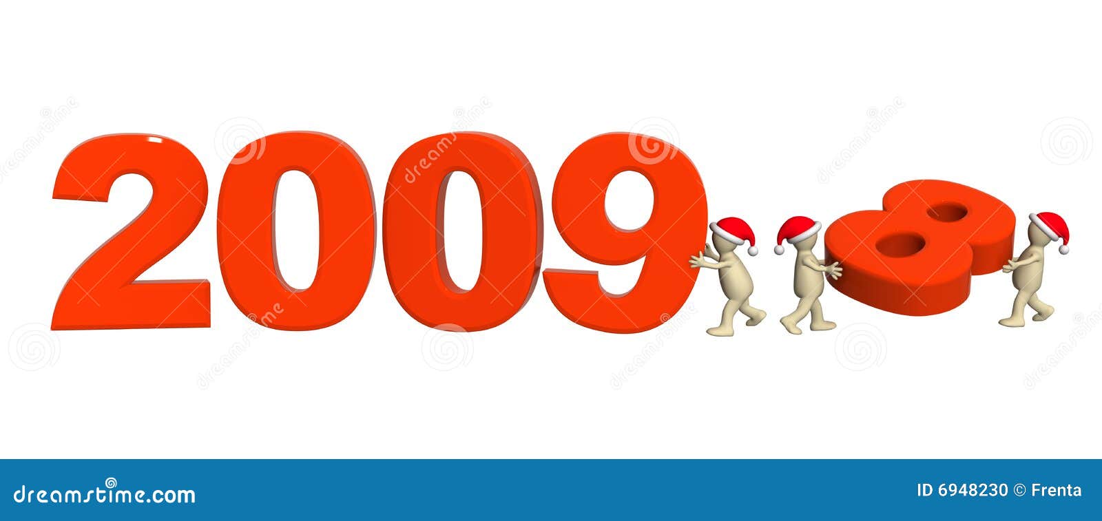 Three Puppets Making Number 2009 Stock Illustration - Illustration of ...