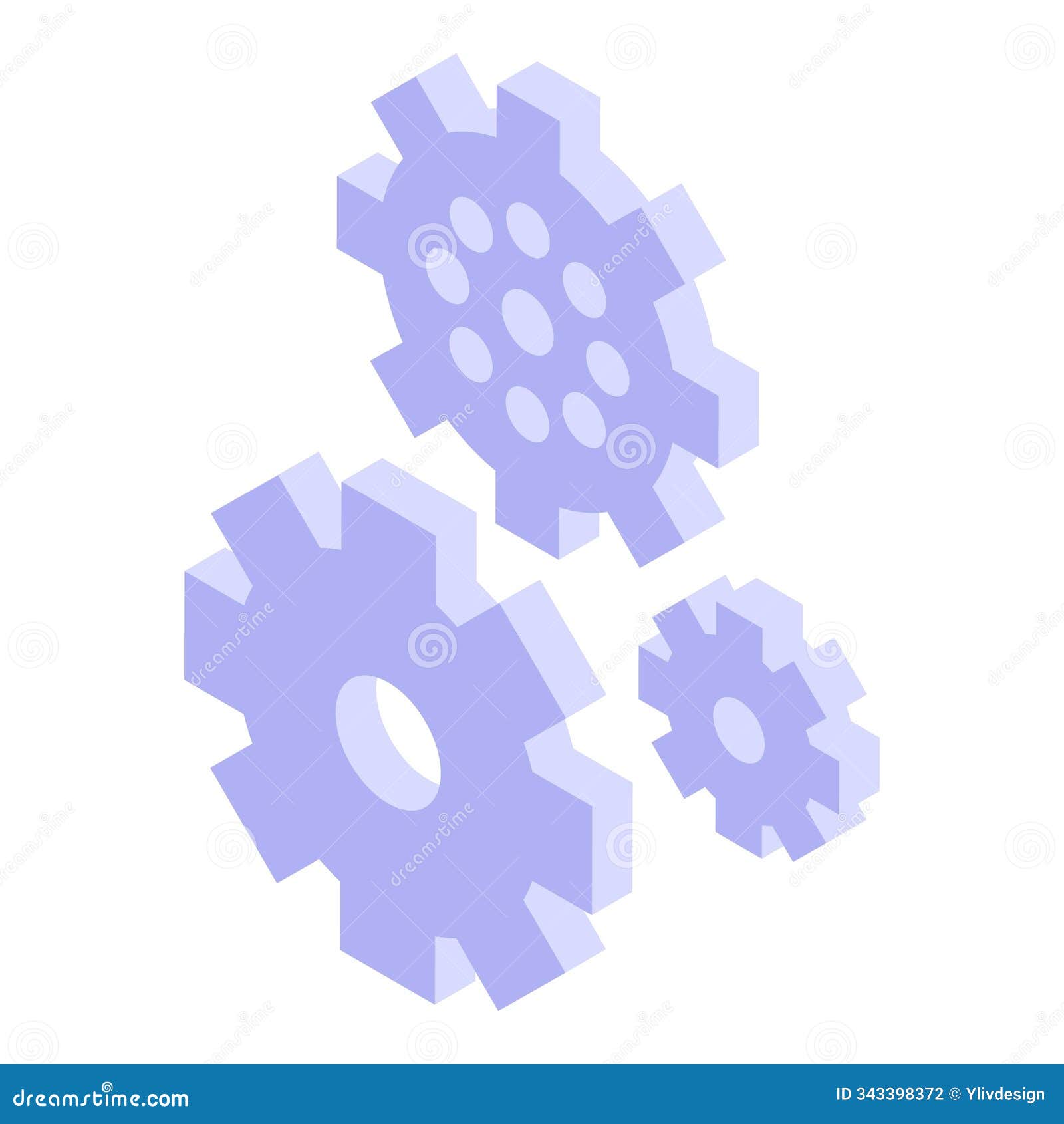 Three Purple Gears Interlock, Representing a Complex Mechanism Working ...