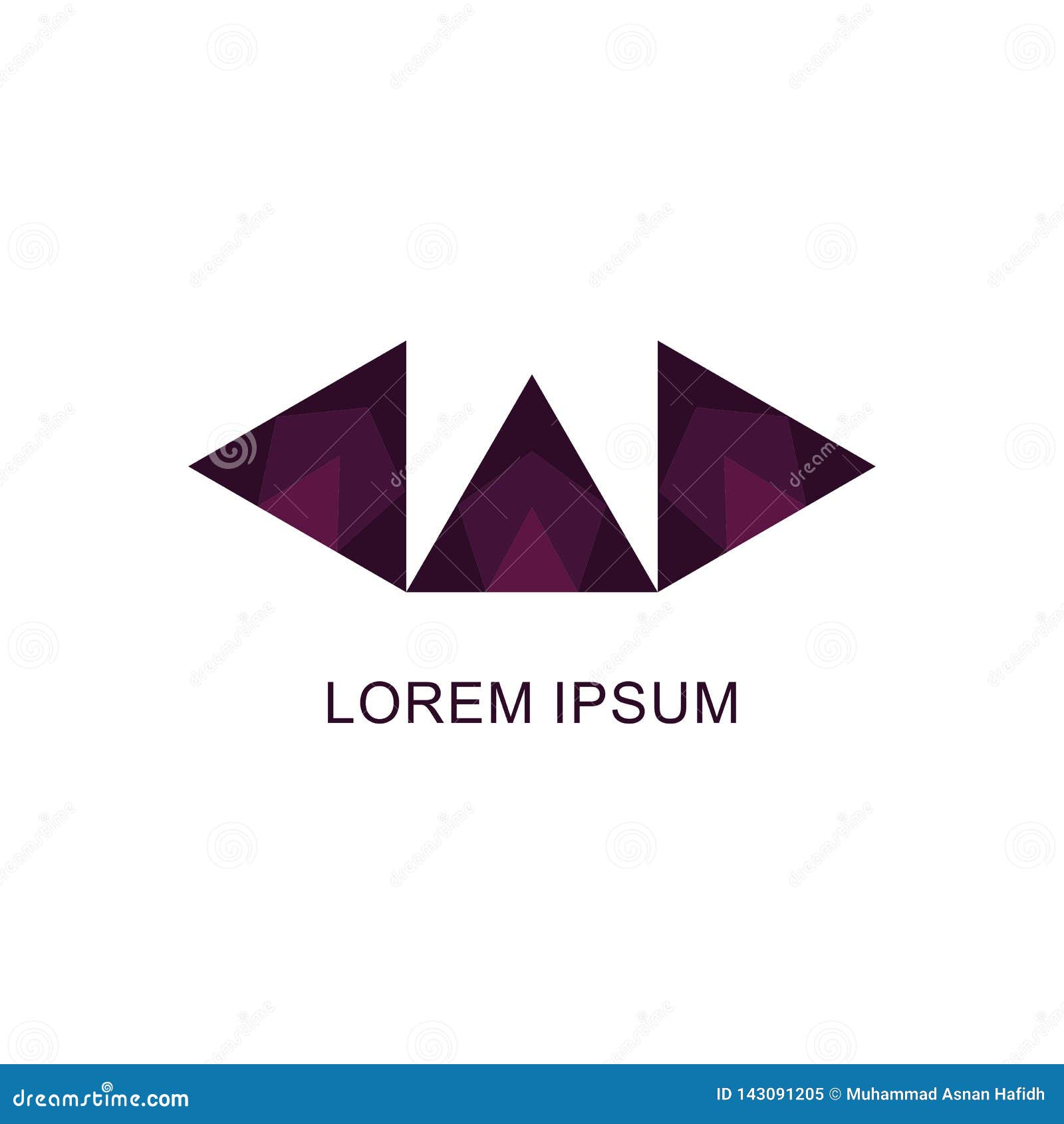 3 purple triangle logo stock vector. Illustration of purple - 143091205