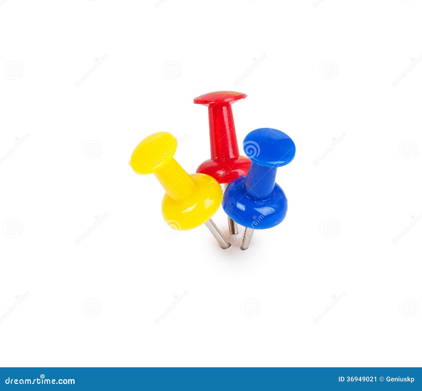 Three push pins stock image. Image of isolated, board - 36949021