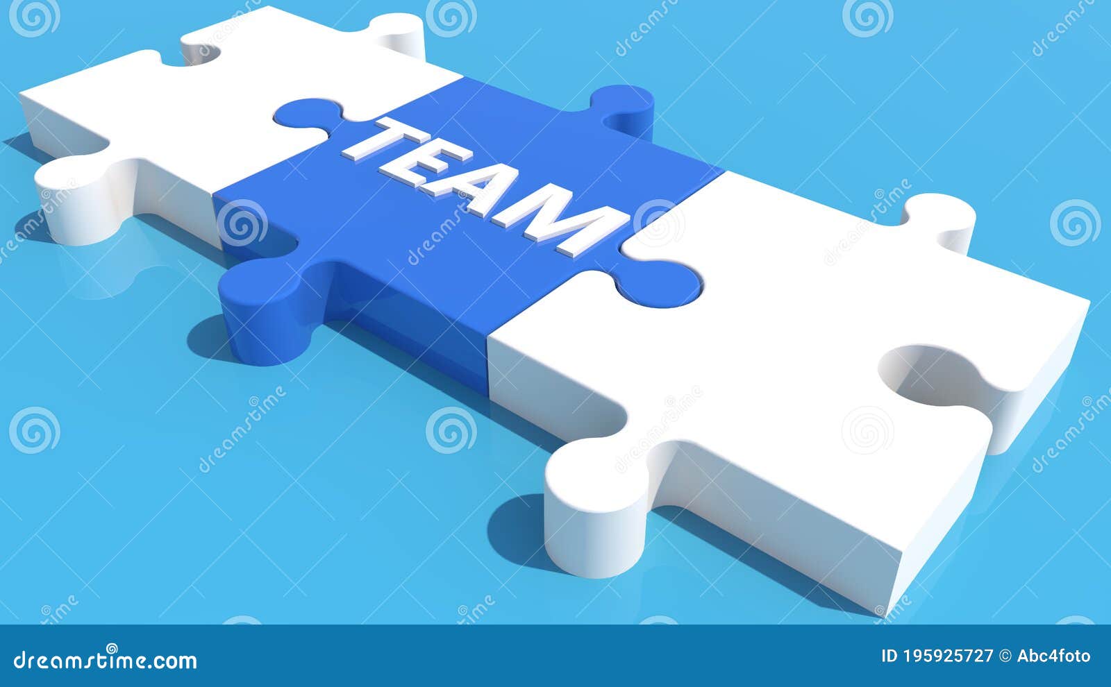Three Puzzle Pieces with Team Concept Stock Illustration - Illustration ...