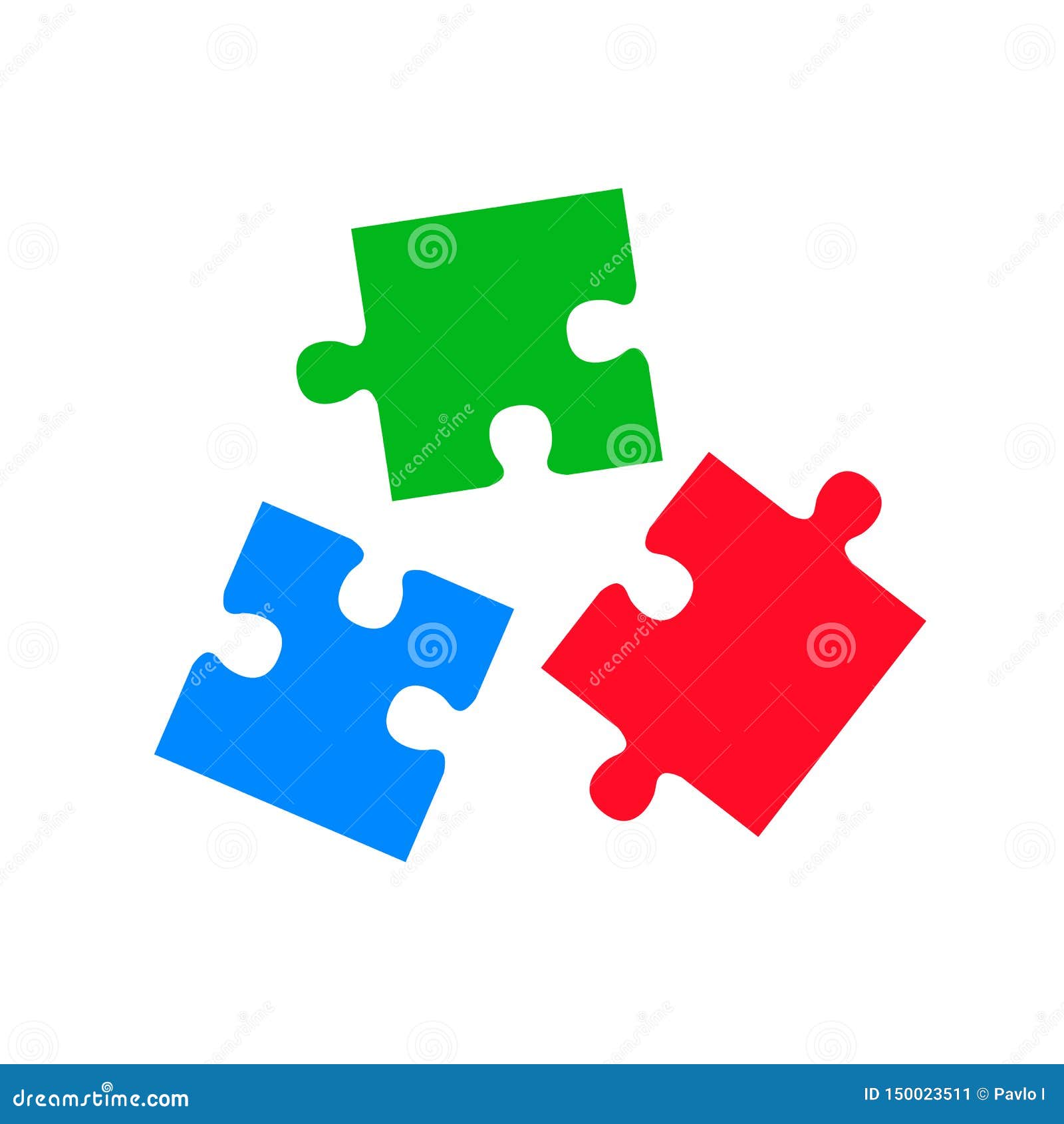 Three Puzzle, Teamwork, Partnership, Cooperation, Integration - Vector ...