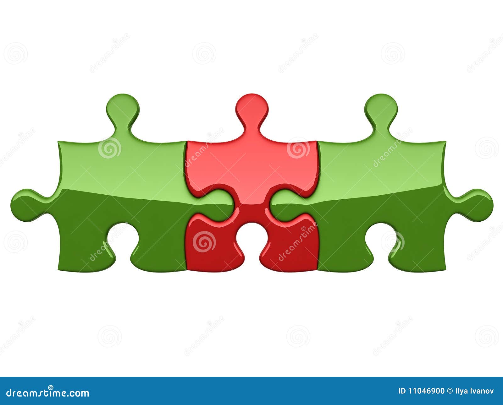 Three Puzzles On Blue. Digital Solution, Partners Cooperate, Matching ...