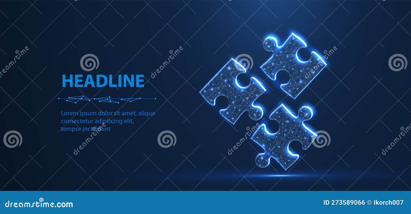 Three Puzzles on Blue. Digital Solution, Partners Cooperate, Matching ...