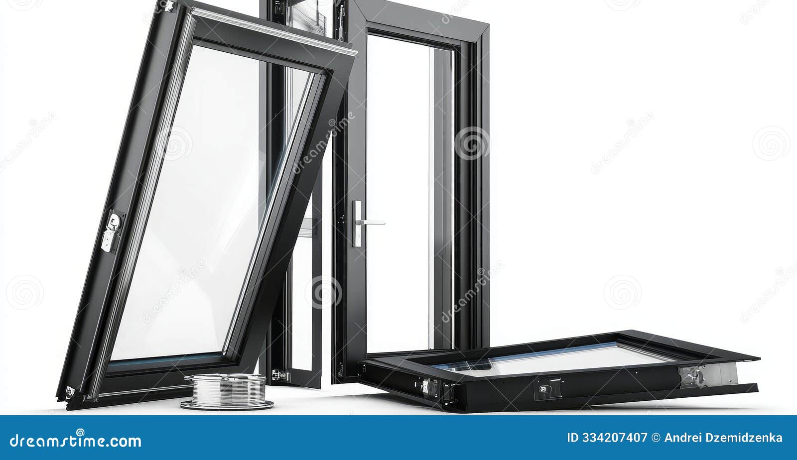 Three Pvc Panes in Various Styles for 3D Rendering of Modern Black ...