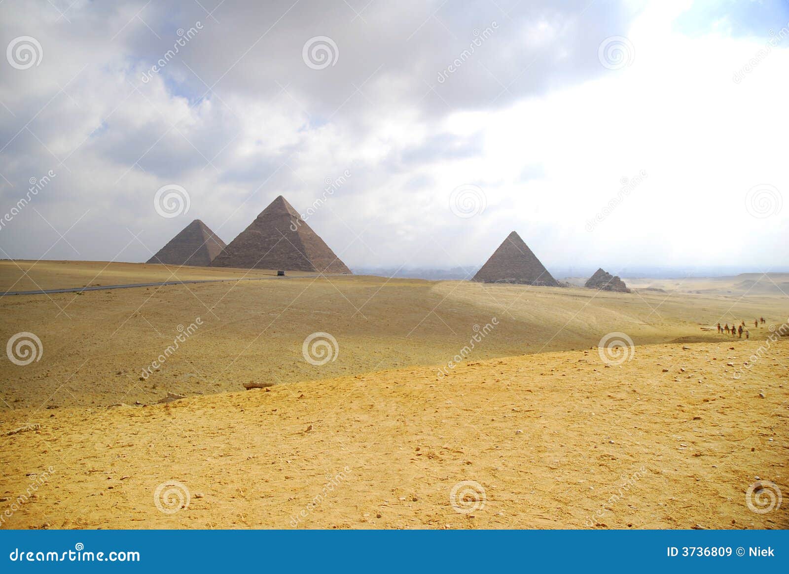 The Three Pyramides of Giza. Stock Image - Image of giza, distance: 3736809