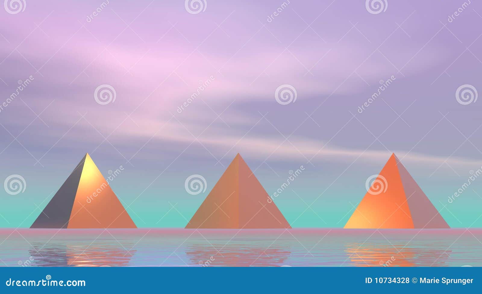 Three Pyramids Royalty-Free Stock Image | CartoonDealer.com #10734328