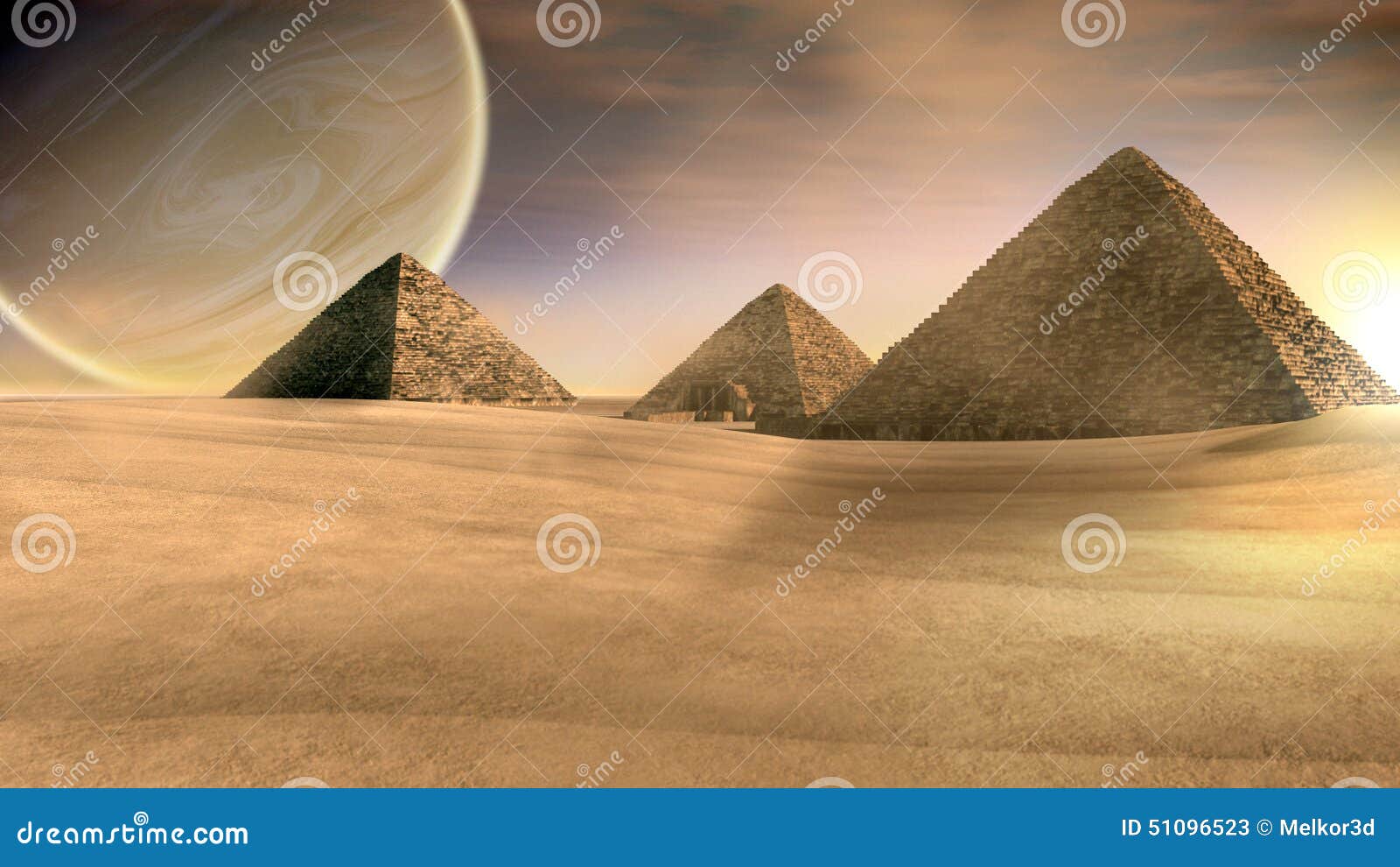 Three pyramids stock illustration. Illustration of landscape - 51096523
