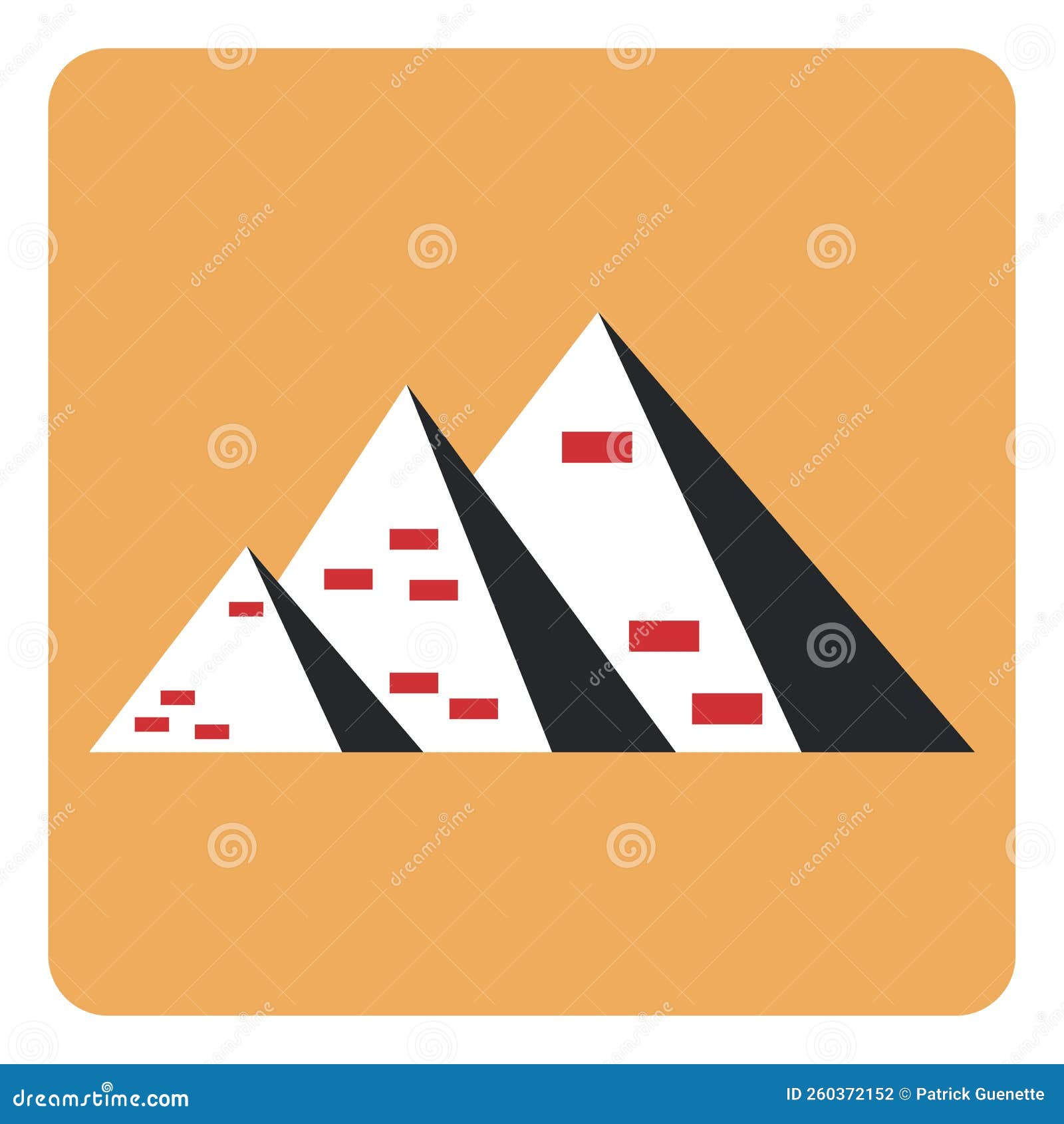 Three pyramids, icon stock vector. Illustration of purple - 260372152