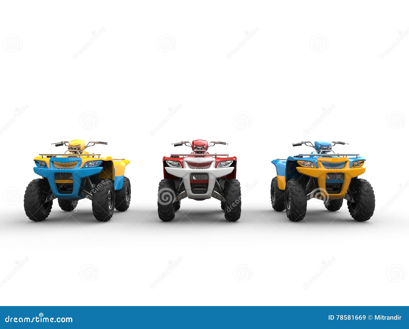 Quad Bikes In A Semi-circle - Top View Stock Photography ...