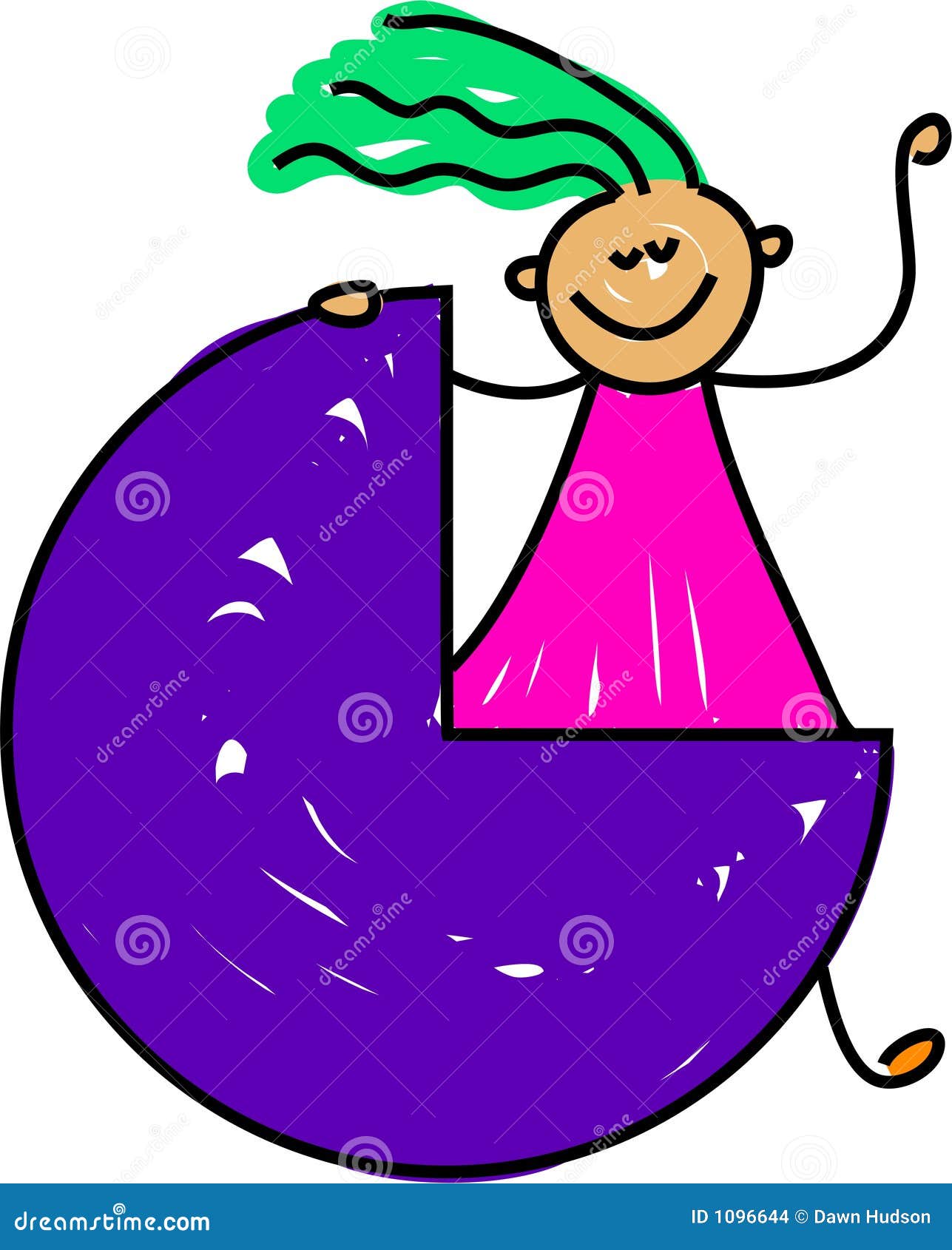 Three quarter kid stock vector. Illustration of fractions - 1096644