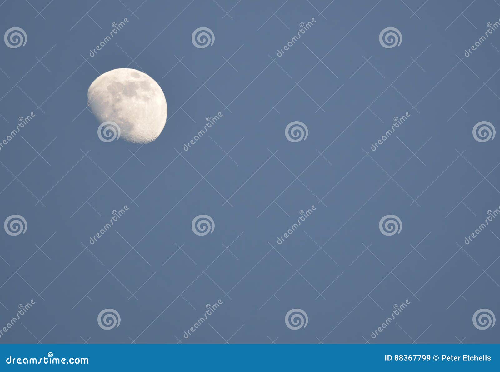 Three quarter moon stock image. Image of evening, object - 88367799