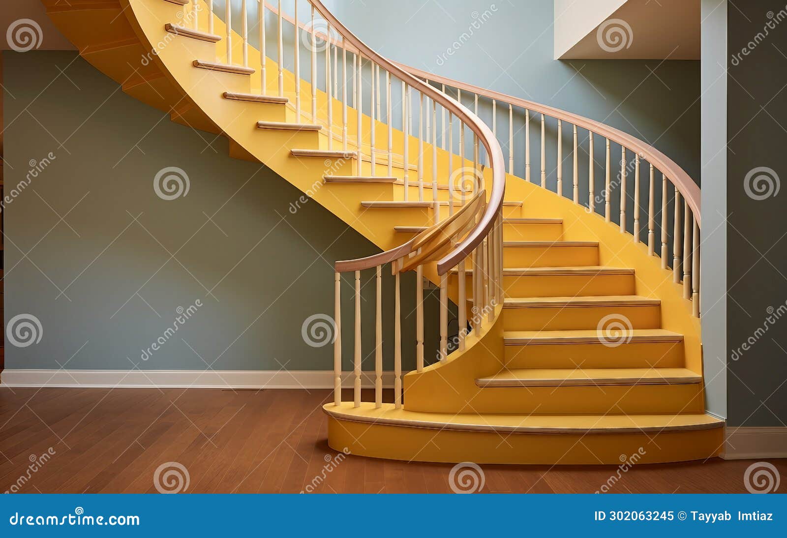 Three-quarter-turn Stairs on Generative Ai. Stock Illustration ...