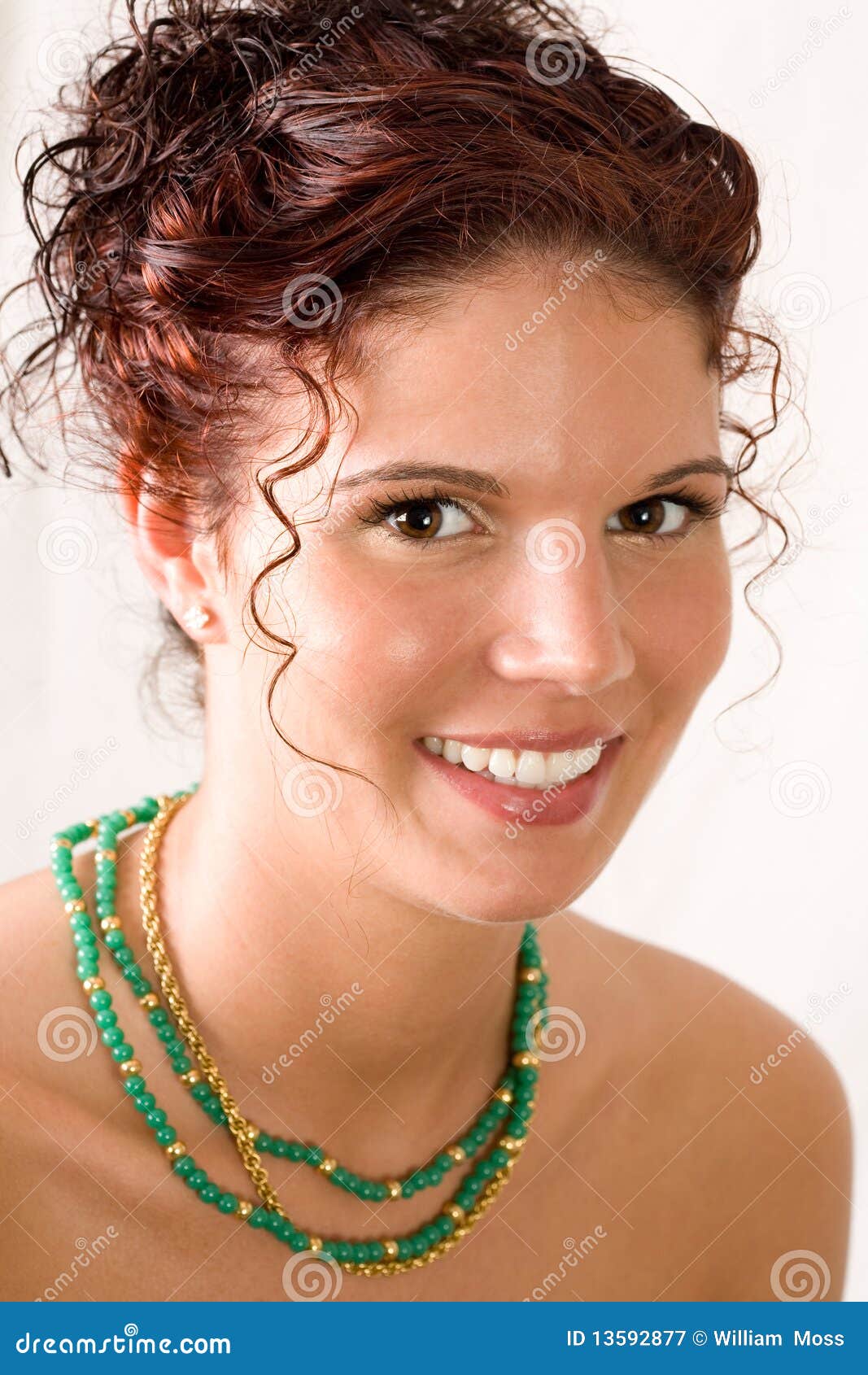 Three Quarter View of Smiling Young Woman Stock Image - Image of ...
