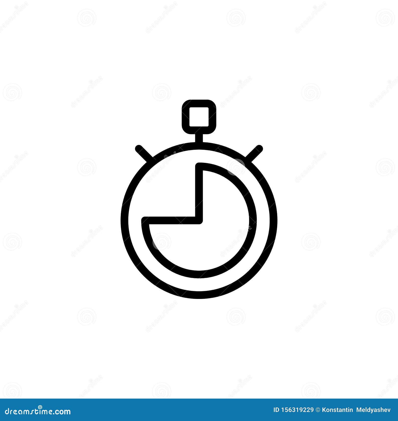 Three Quarters of an Hour Icon. Simple Thin Line, Outline Vector of ...