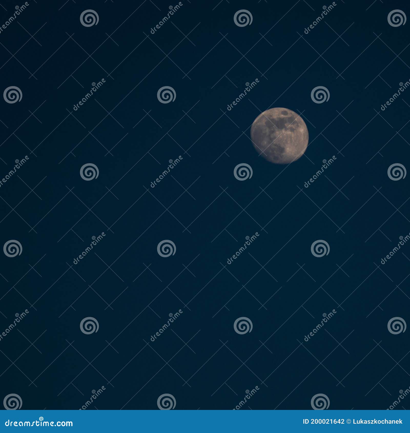 Three Quarters Moon in a Night Sky Stock Photo - Image of astronomy ...