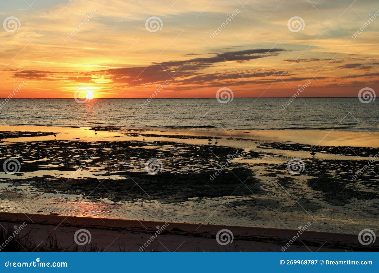 Dawn with Three Quarters of the Sun Rising Stock Image - Image of ...
