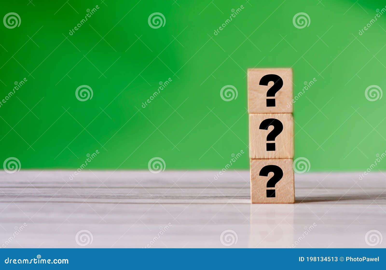 Three Question Mark Sign on Wooden Block. Stack of Question Mark. Quiz ...