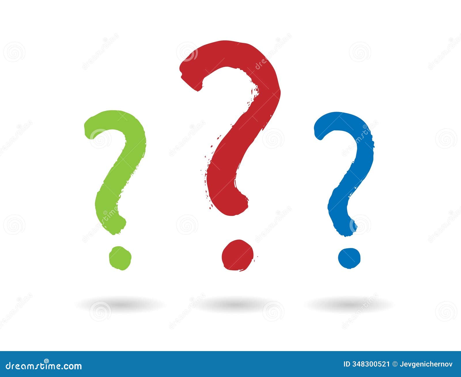 Three Question Marks Made with Paint Brush Strokes Stock Illustration ...