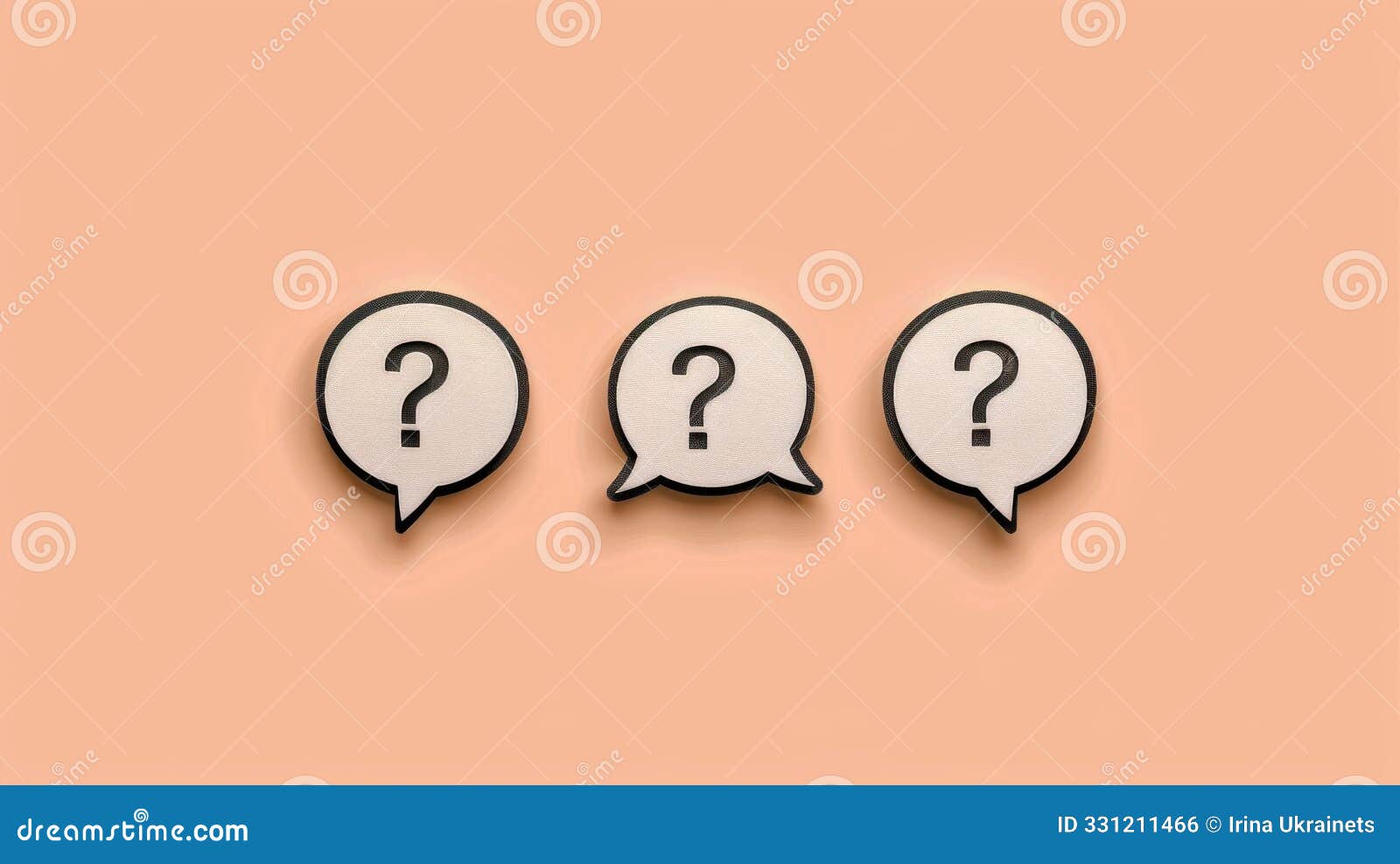 Three Question Marks in Speech Bubbles Symbolizing Curiosity and ...