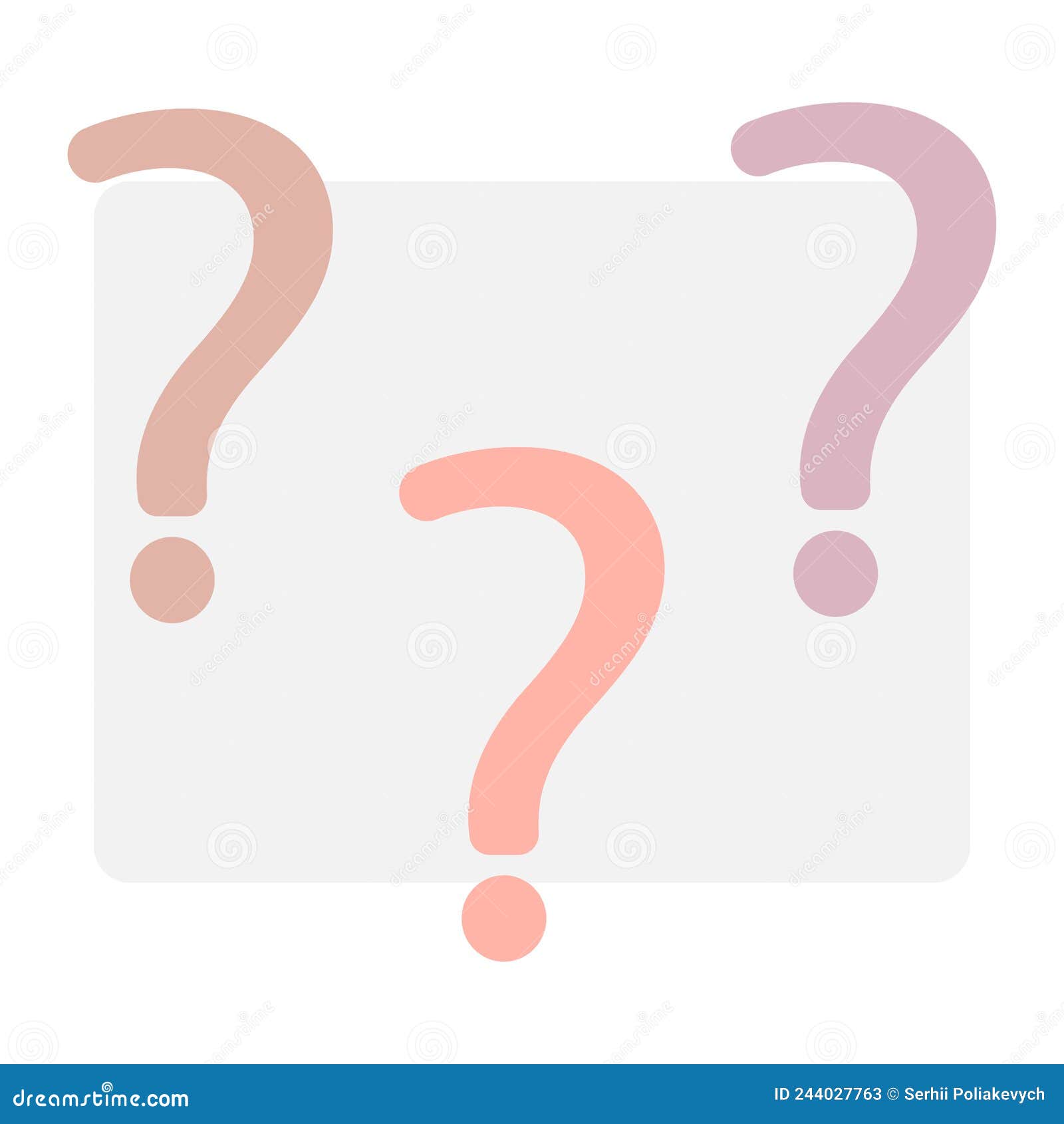 Three Question Marks on White Background. Faq Questionnaire Symbol. Ask ...