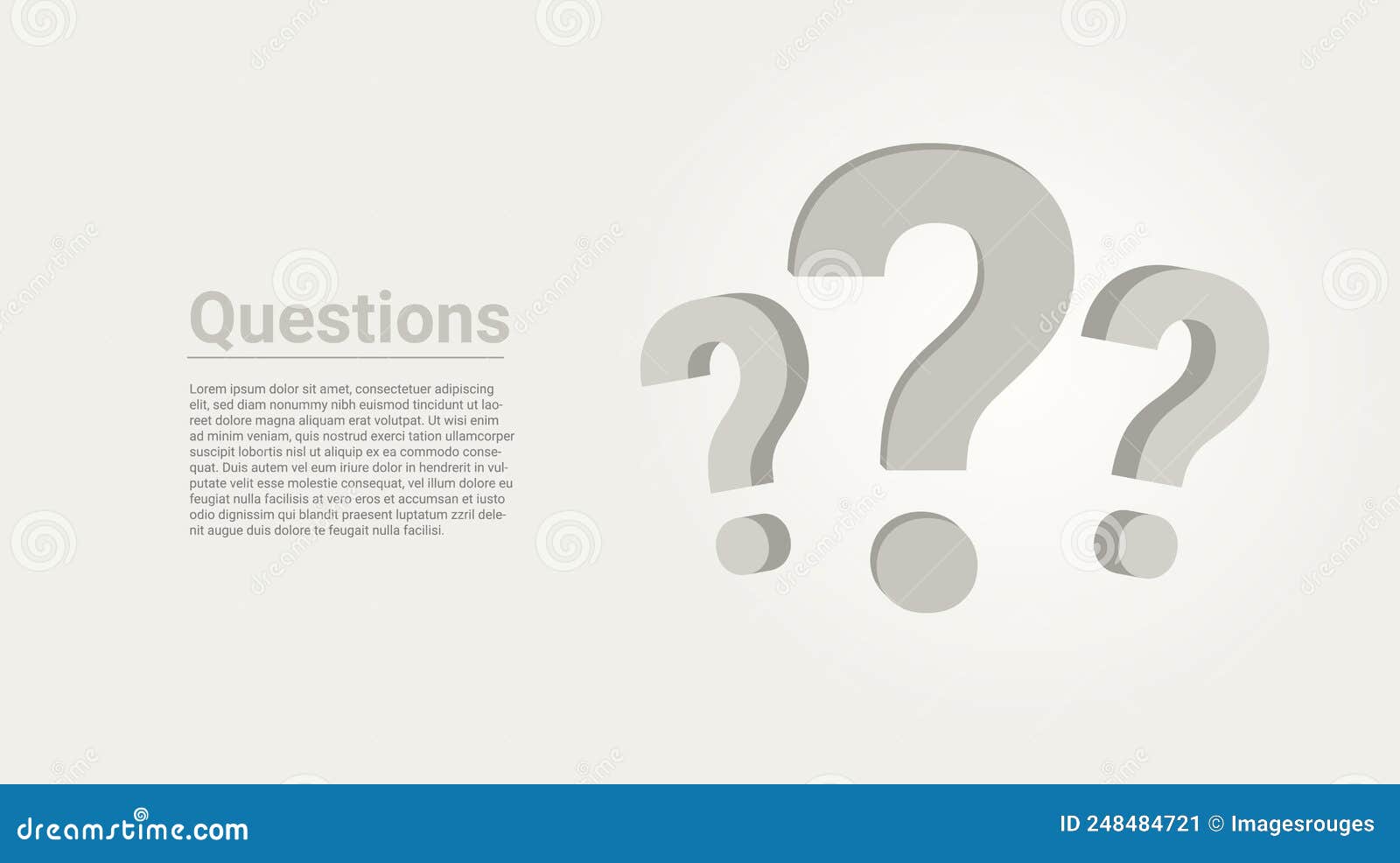 Three Question Marks on White Studio Background. Question Text Stock ...