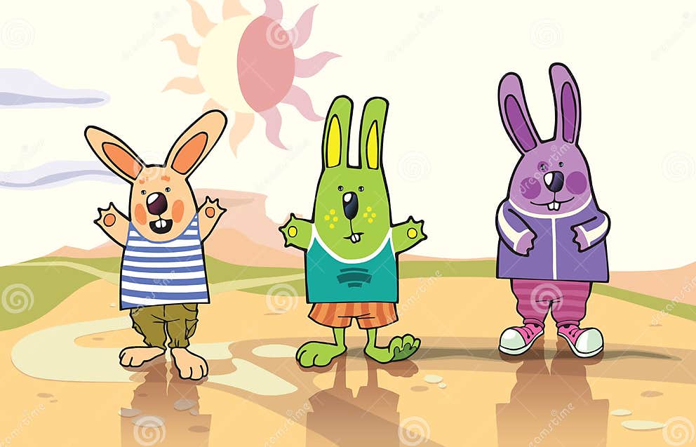 Three Rabbits stock vector. Illustration of rodent, bunny - 30578436