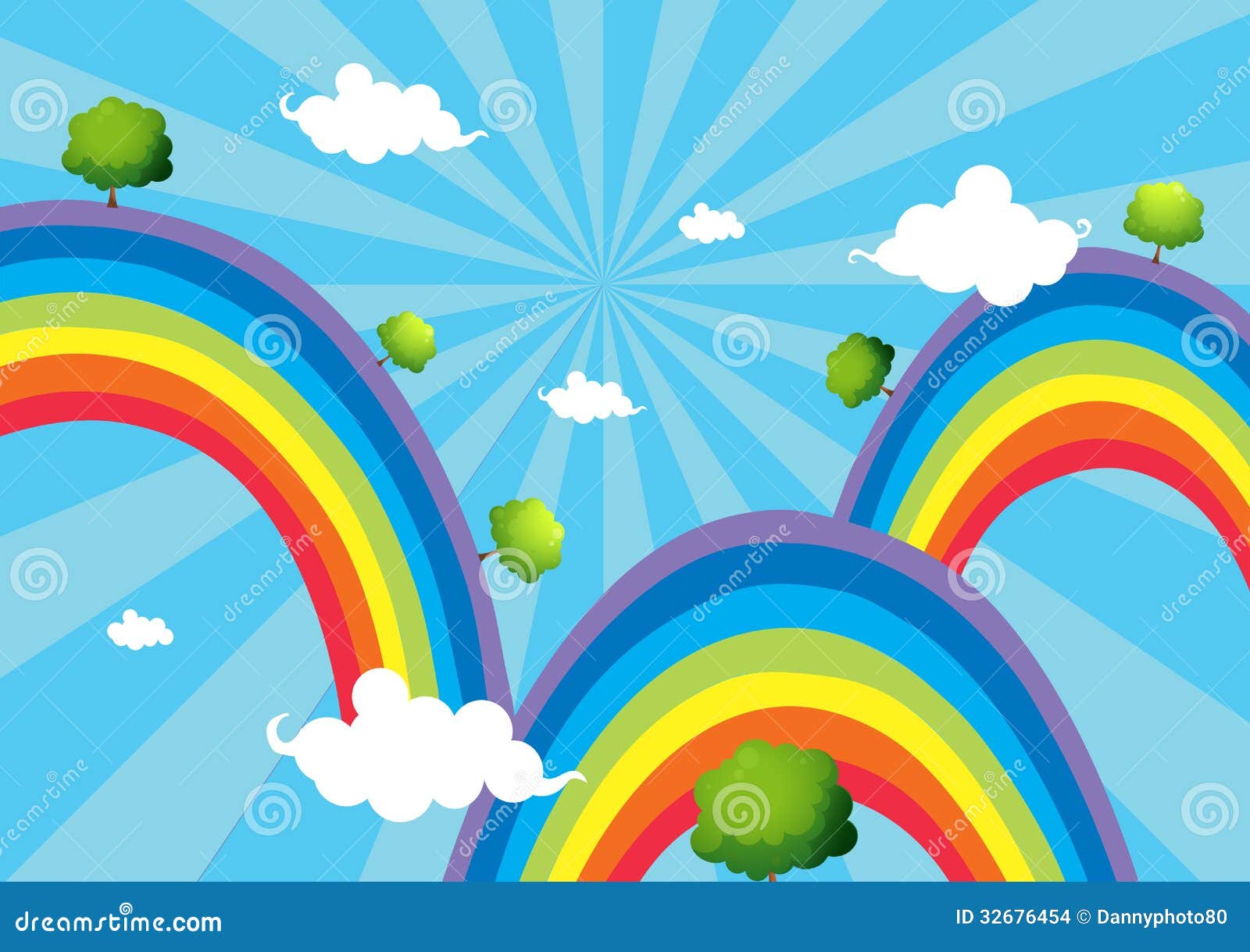 Three rainbows stock vector. Illustration of indigo, gift - 32676454