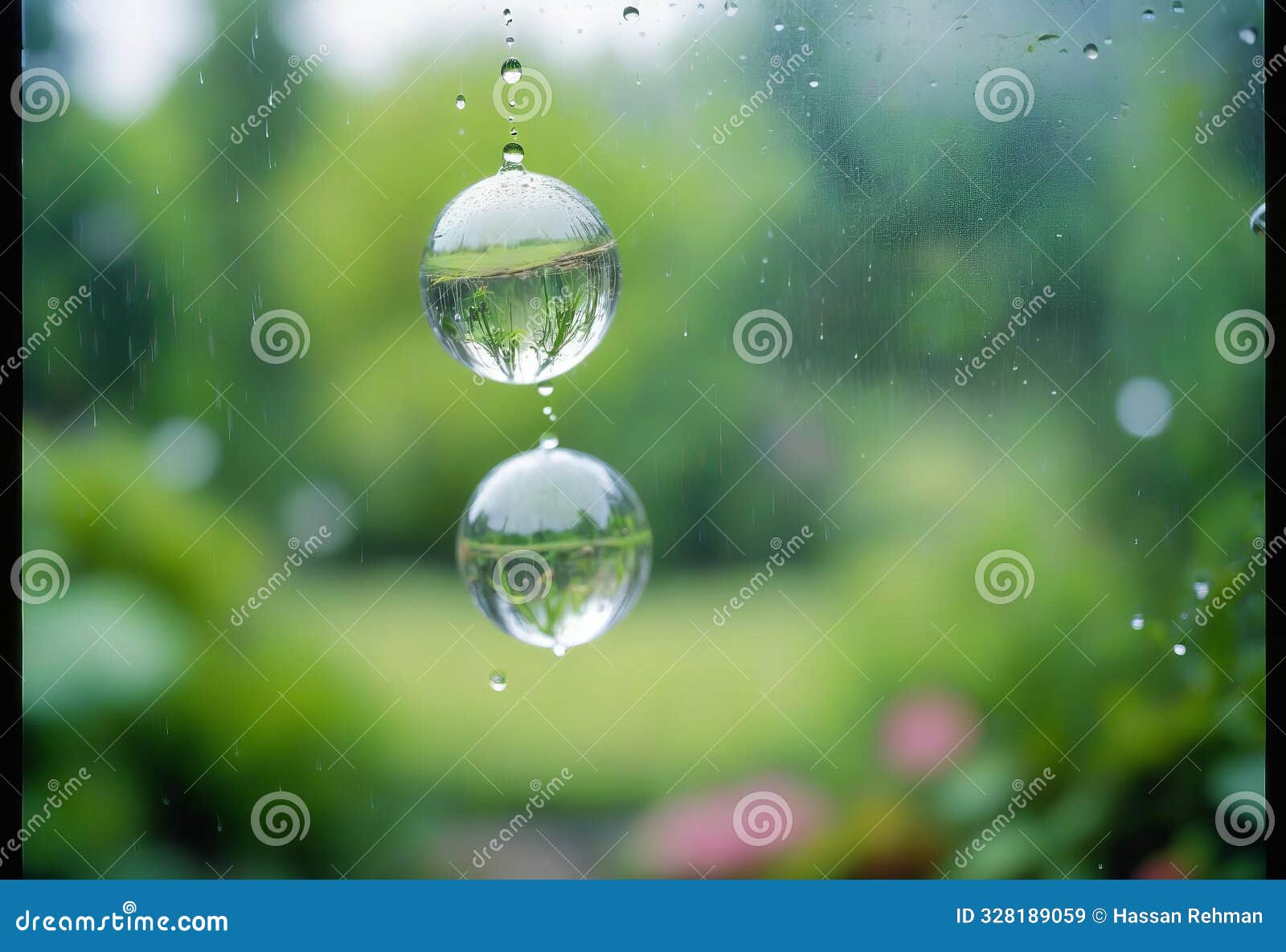 Three Raindrops on a Glass Surface Stock Illustration - Illustration of ...