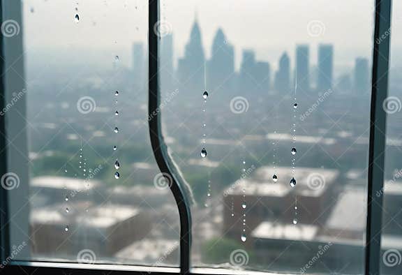 Three Raindrops on a Glass Surface Stock Illustration - Illustration of ...