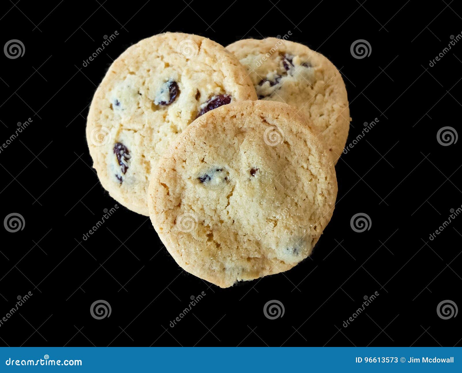 Three Raisin Shortbread Cookies Heart Shaped. Stock Image - Image of ...