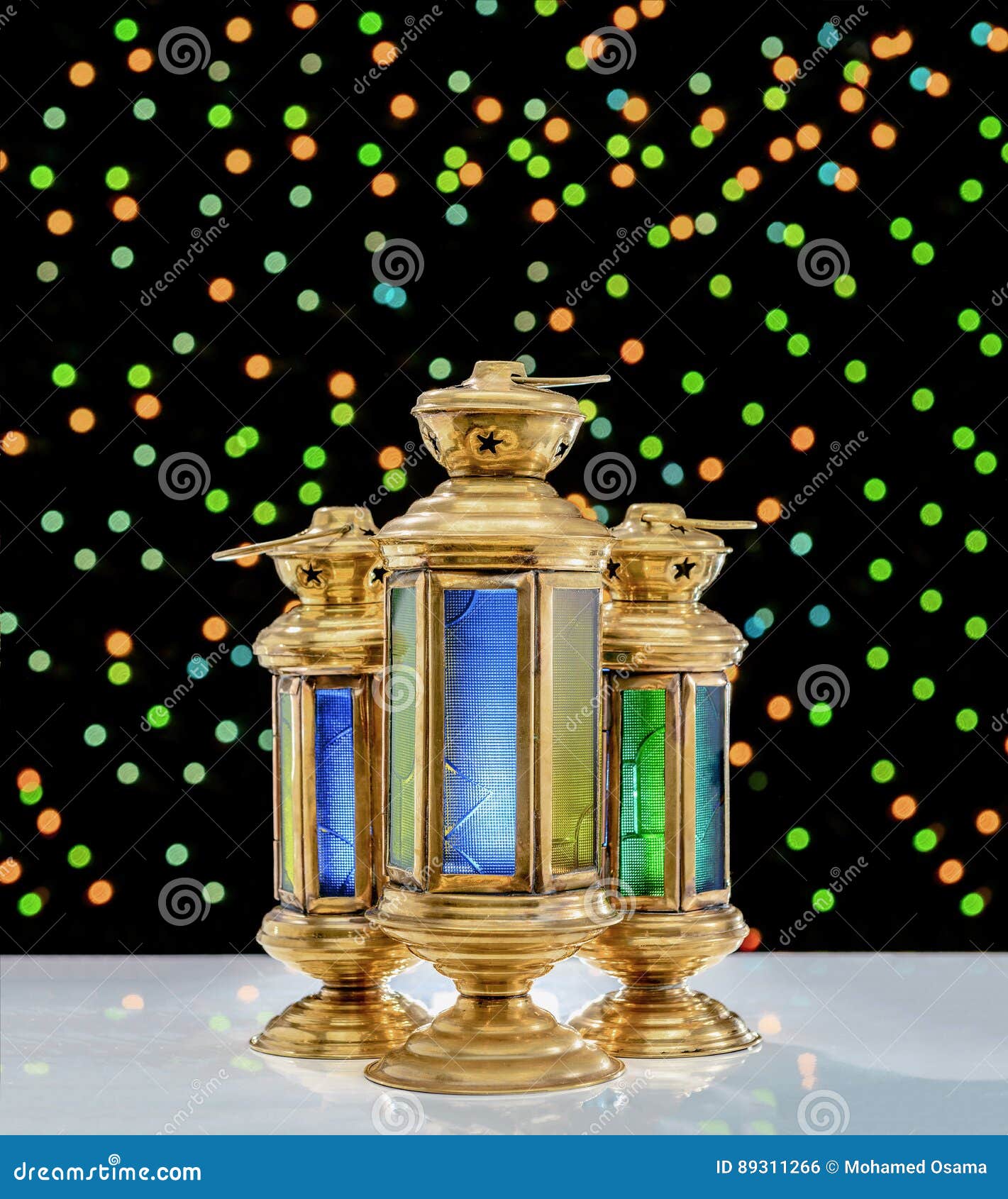 Three Ramadan Lanterns stock photo. Image of antique - 89311266