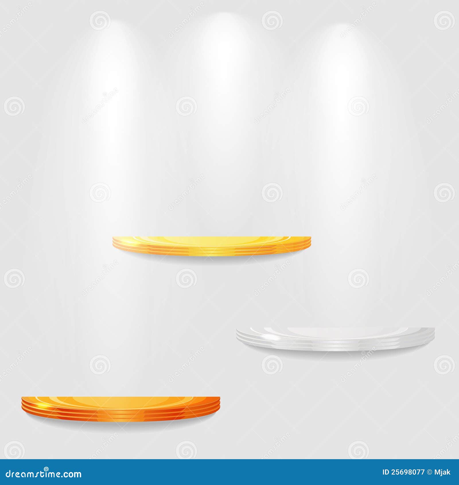 Three ranking shelves stock vector. Illustration of gold - 25698077