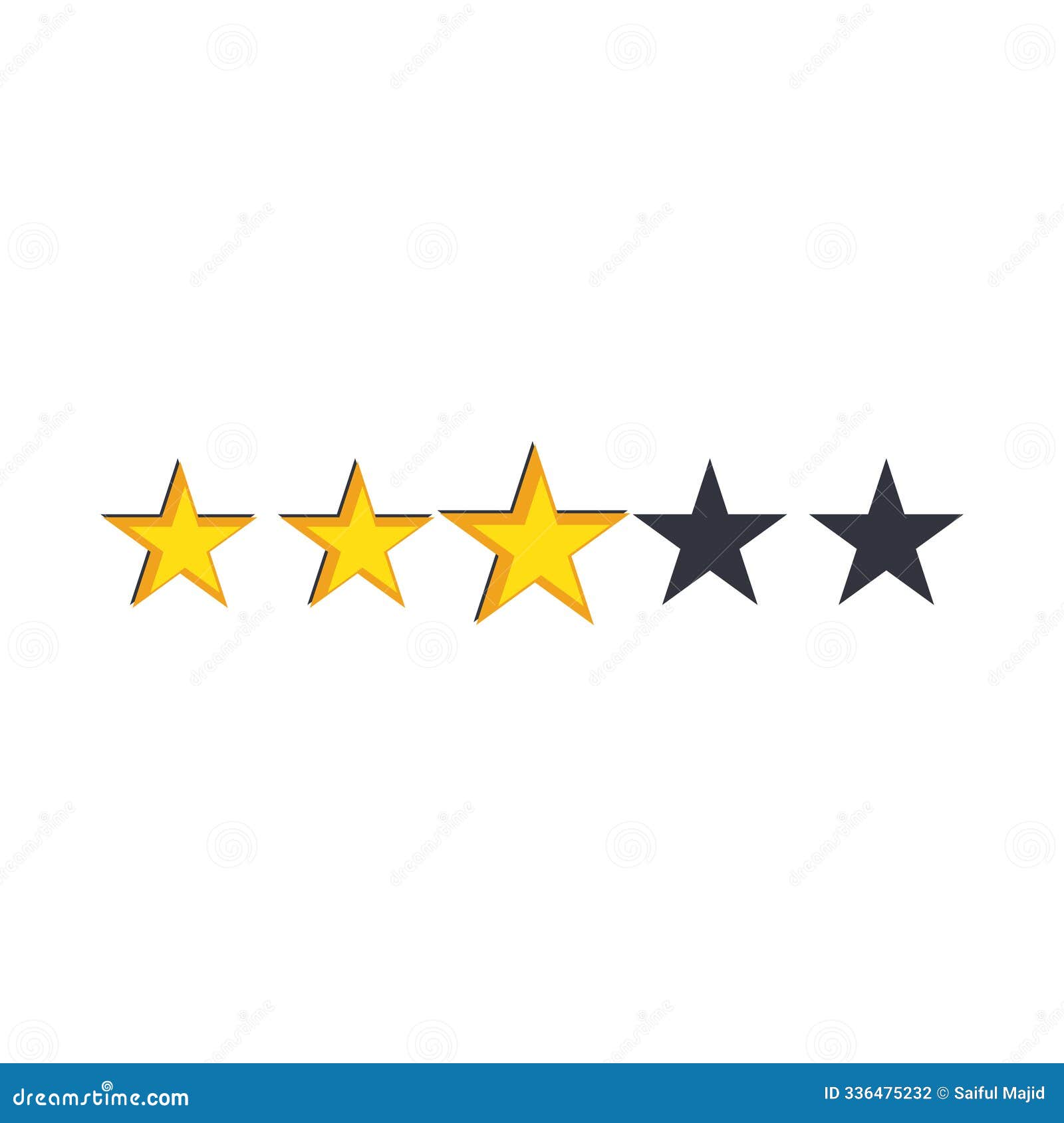 Three Rating Star Template Icon Stock Illustration - Illustration of ...