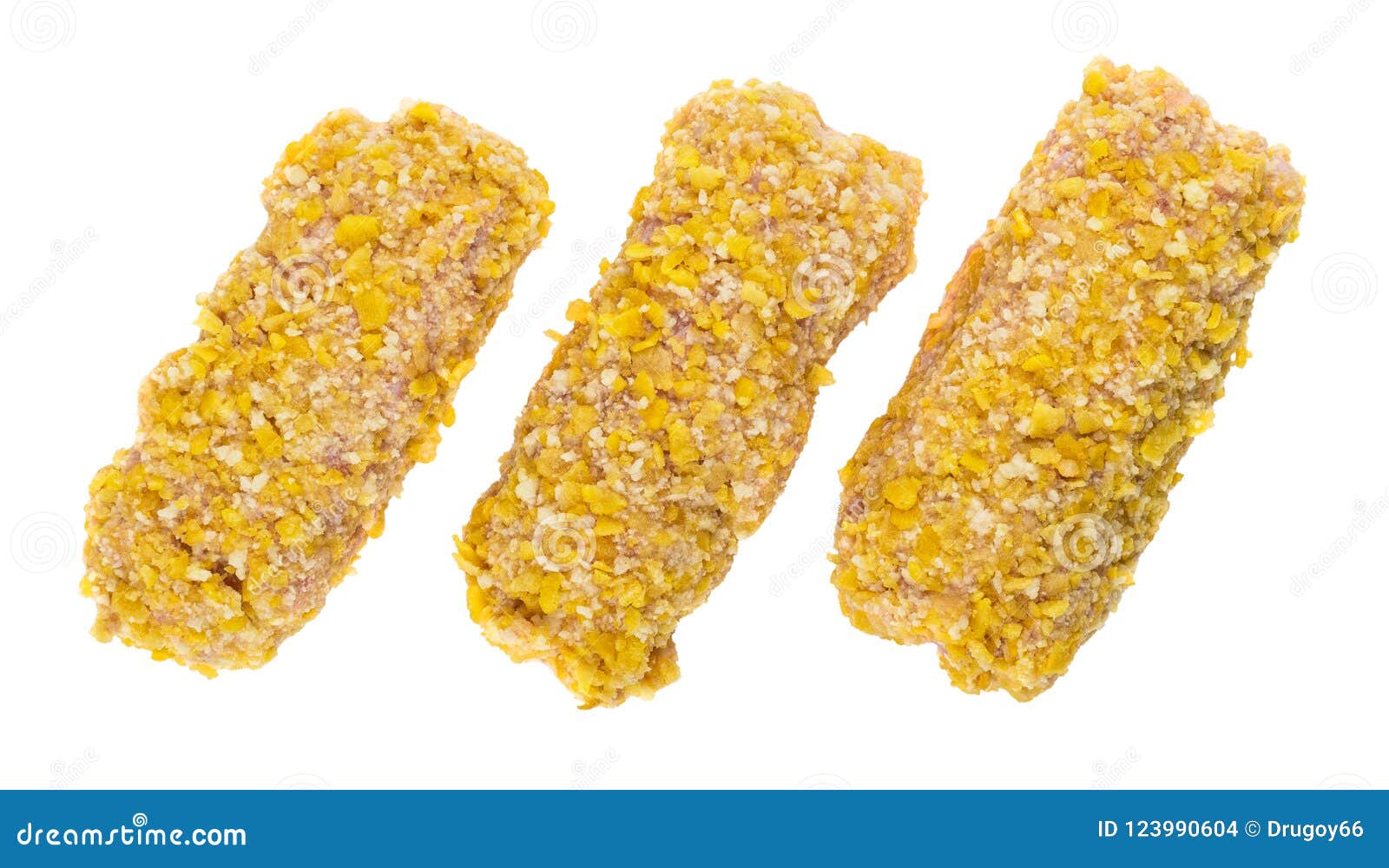 Three Raw Cutlets of Turkey Meat in Breadcrumbs on White Stock Photo ...