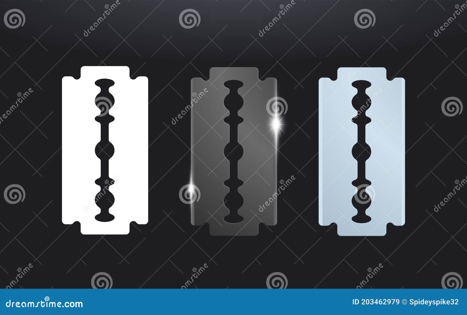 Three Razor Blades. Isolated Vector Illustration Stock Vector ...
