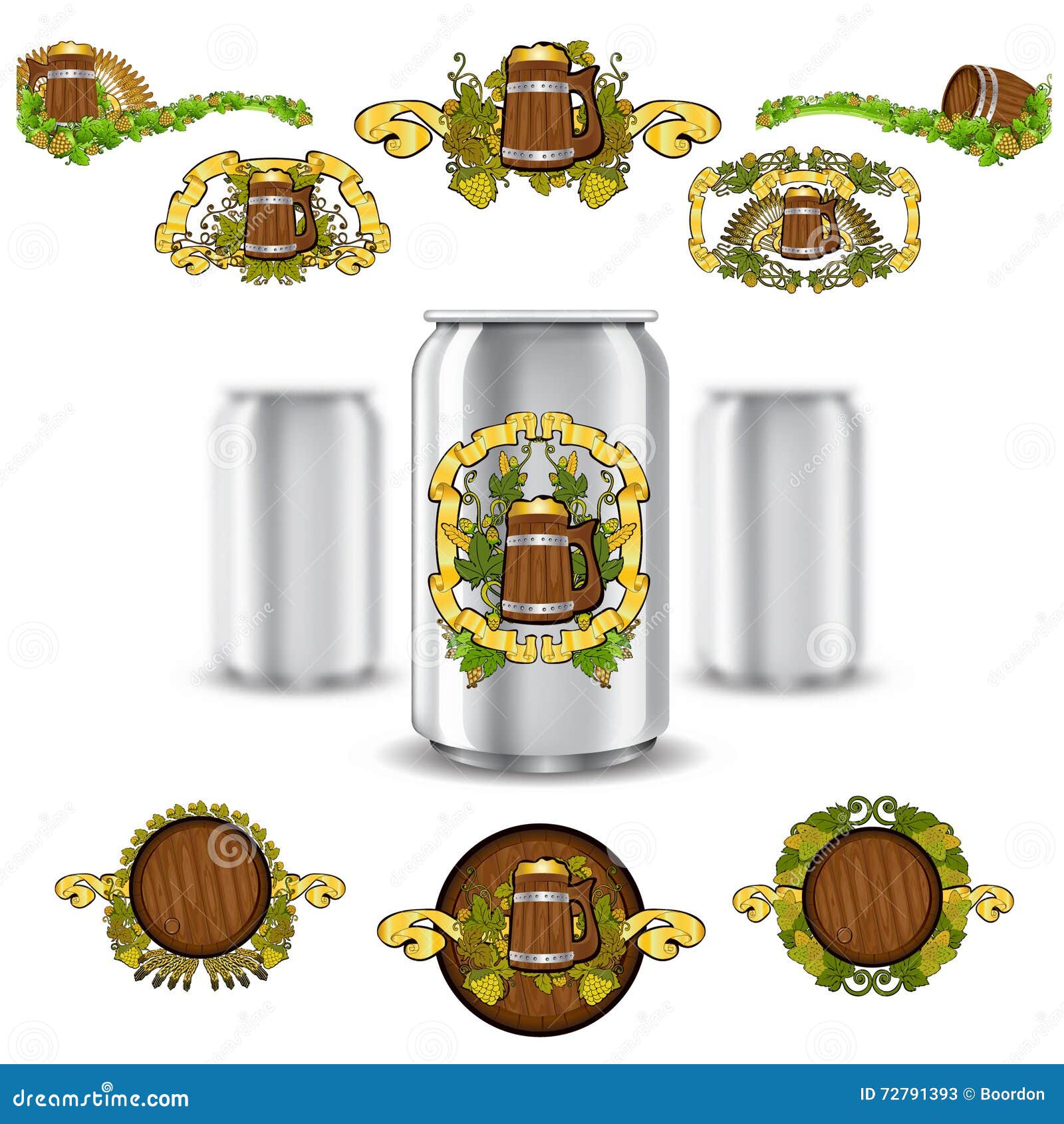 Vector Beer Labels Two Beer Cans Stock Illustrations – 4 Vector Beer ...